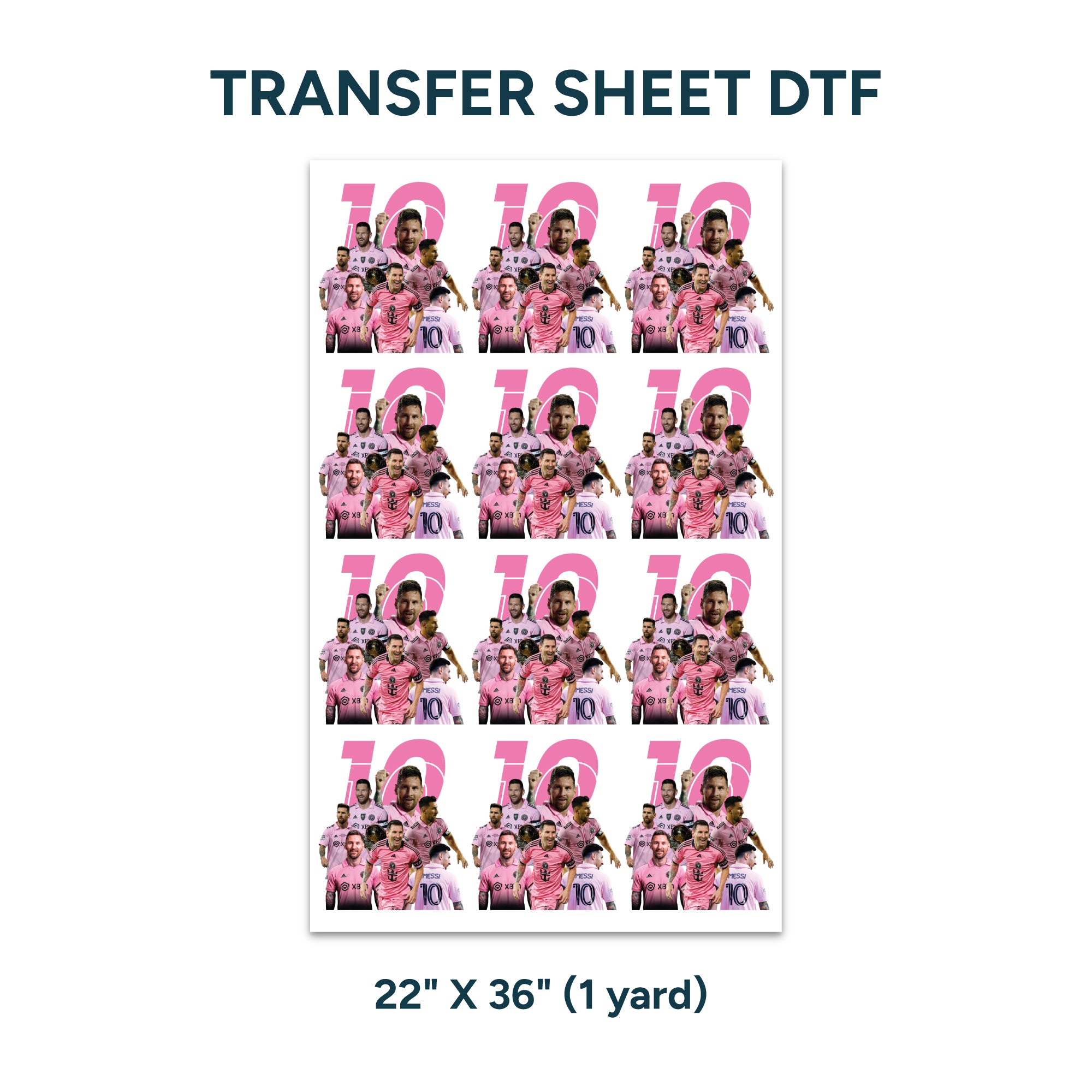 Printed DTF Sheets by Yards - Messi